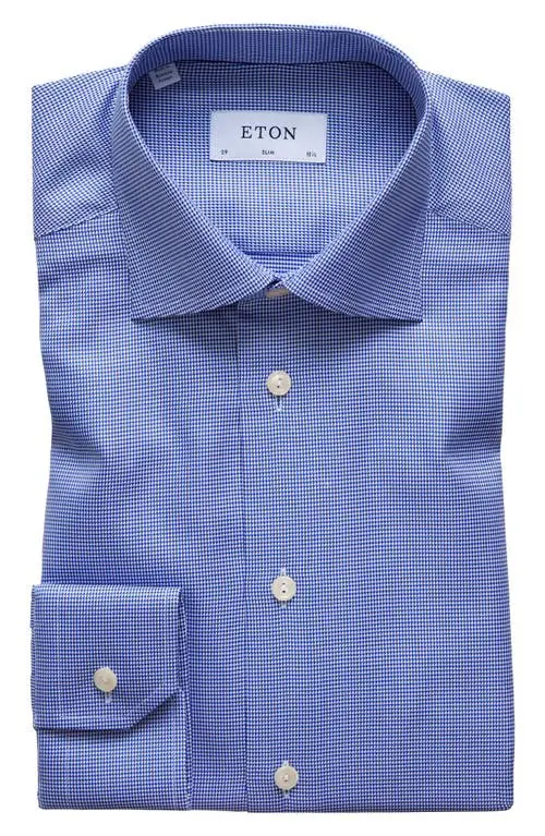 Eton Slim Fit Houndstooth Cotton Dress Shirt
