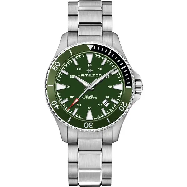 Hamilton Khaki Navy Scuba Automatic Bracelet Watch - Green/silver