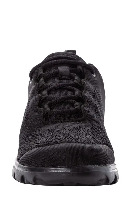PROPET Travelactiv Knit Lace-up Sneakers - All Black Fabric