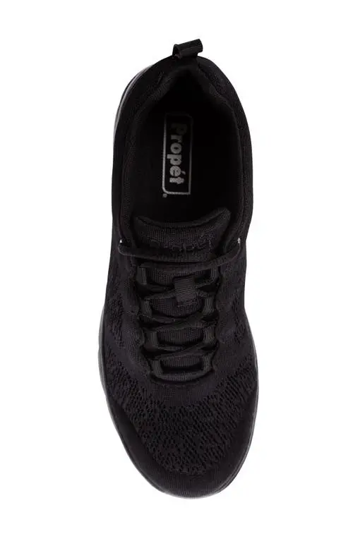 PROPET Travelactiv Knit Lace-up Sneakers - All Black Fabric