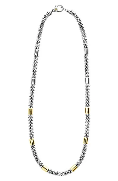 Lagos Caviar Rope Collar Necklace - Silver/gold