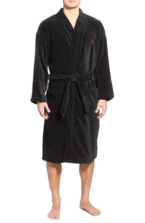 Polo Ralph Lauren Cotton Fleece Robe - Polo Black
