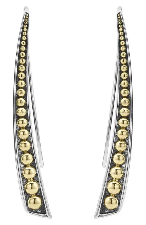 Lagos Signature Caviar Curved Linear Drop Earrings - Silver/gold