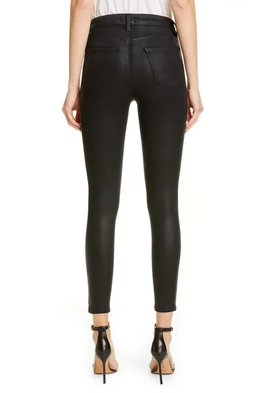 L'Agence Coated High Waist Skinny Jeans - Black Coated