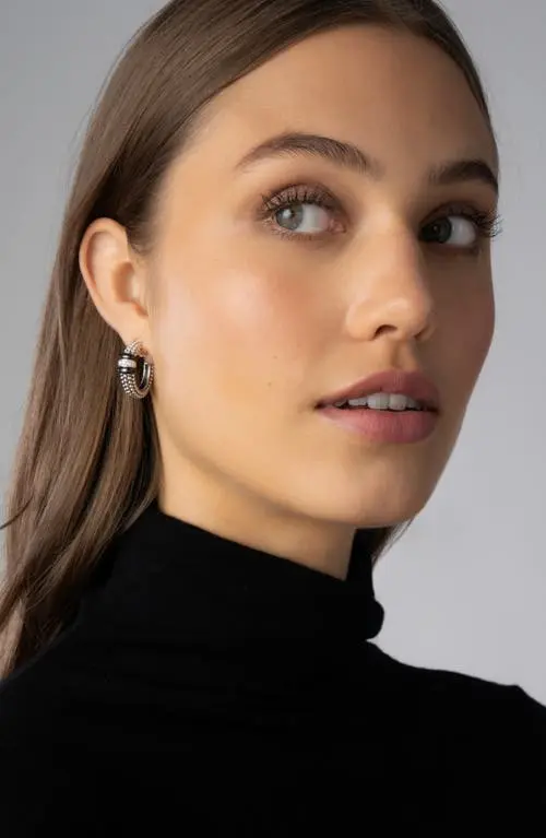 Lagos Caviar Diamond Hoop Earrings