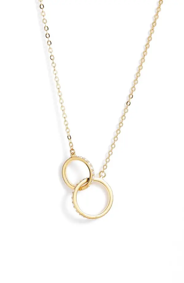 Nordstrom Infinity Link Necklace - Clear- Gold