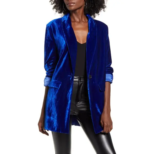 Endless Rose Velvet Blazer - Blue