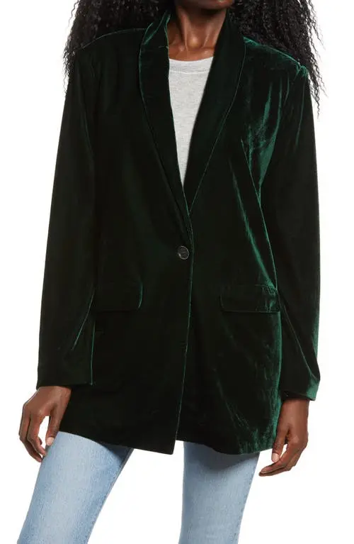 Endless Rose Velvet Blazer - Green