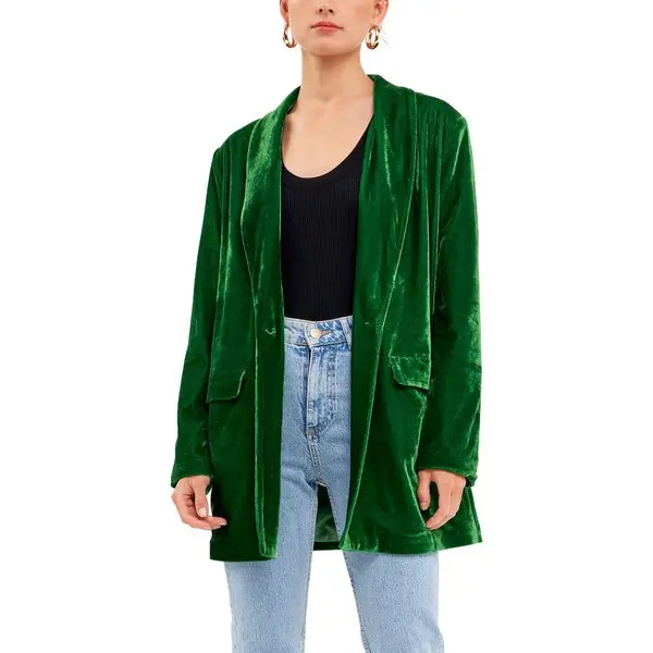 Endless Rose Velvet Blazer - Light Green