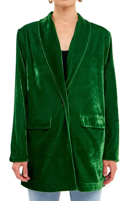 Endless Rose Velvet Blazer - Light Green