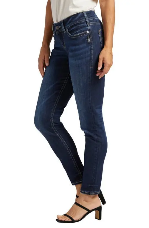 SILVER JEANS CO. Suki Distressed Skinny Fit Jeans - Indigo