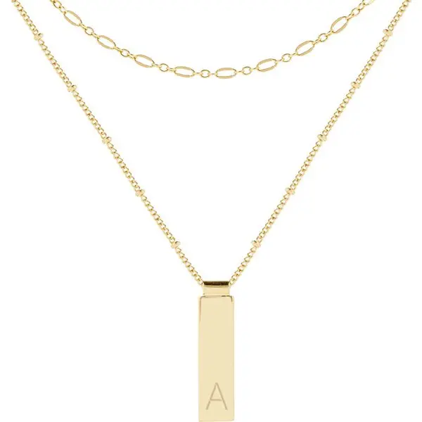 BROOK & YORK Maisie Initial Layering Necklaces Set - Gold A