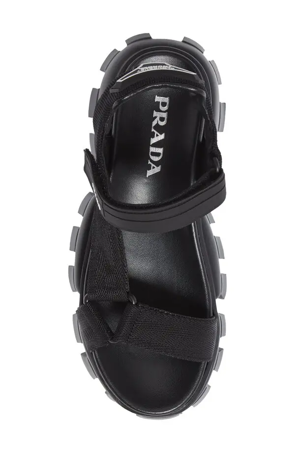 Prada Cloudburst Platform Sport Sandal - Black | Editorialist display picture 3
