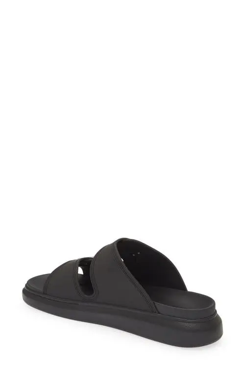 Alexander McQueen Oversize Slide Sandal - Black/ Silver