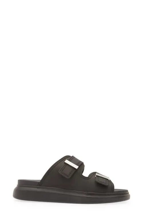 Alexander McQueen Oversize Slide Sandal - Black/ Silver