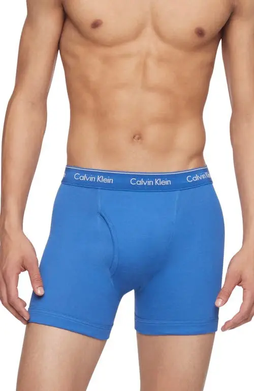 Calvin Klein Classics 3-pack Cotton Boxer Briefs - Blue Bay/minnow/medieval