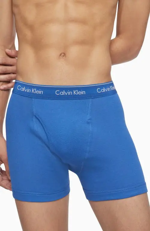 Calvin Klein Classics 3-pack Cotton Boxer Briefs - Blue Bay/minnow/medieval