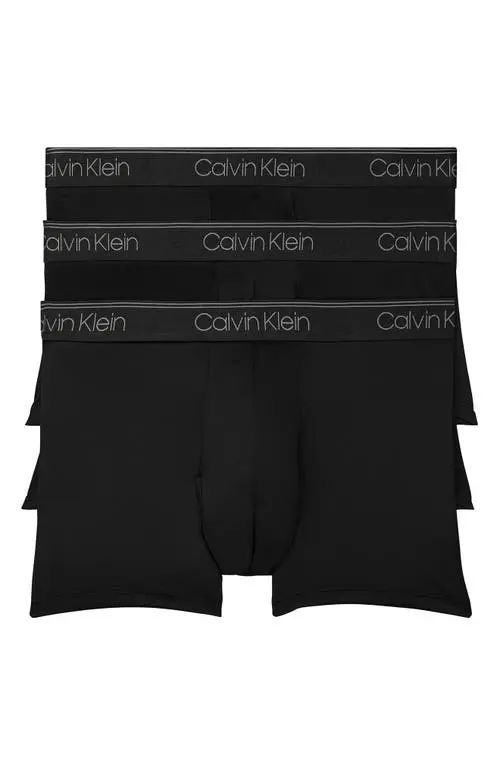 Calvin Klein 3-pack Low Rise Microfiber Stretch Trunks - Black