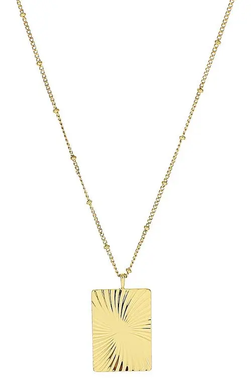 PANACEA Starburst Rectangle Pendant Necklace - Gold