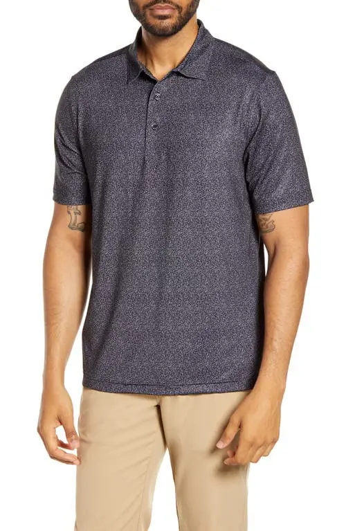 Cutter & Buck Pike Micro Floral Print Polo - Black