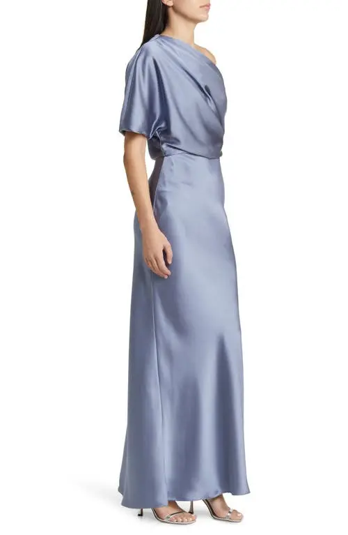 Amsale One-shoulder Fluid Satin Gown