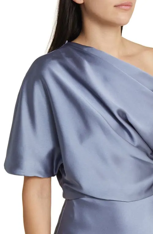 Amsale One-shoulder Fluid Satin Gown