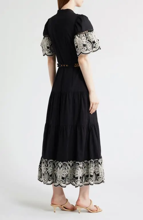 Eliza J Lace Asymmetric Dress - Black