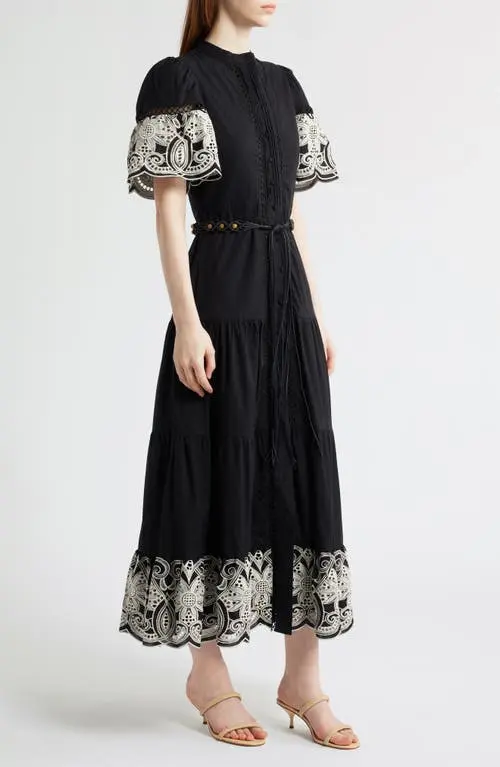 Eliza J Lace Asymmetric Dress - Black