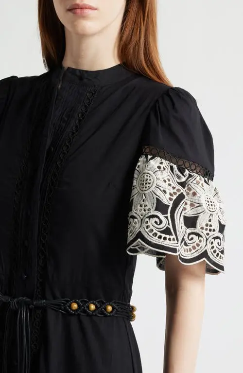 Eliza J Lace Asymmetric Dress - Black