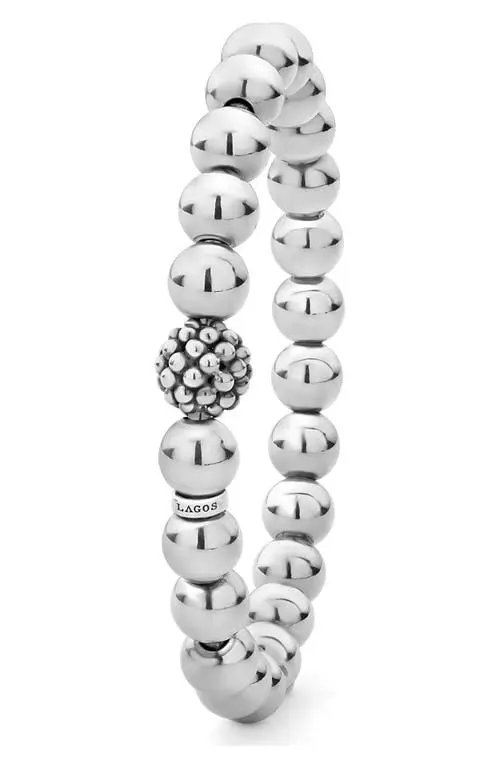 Lagos Signature Caviar Lattice Ball Stretch Bracelet