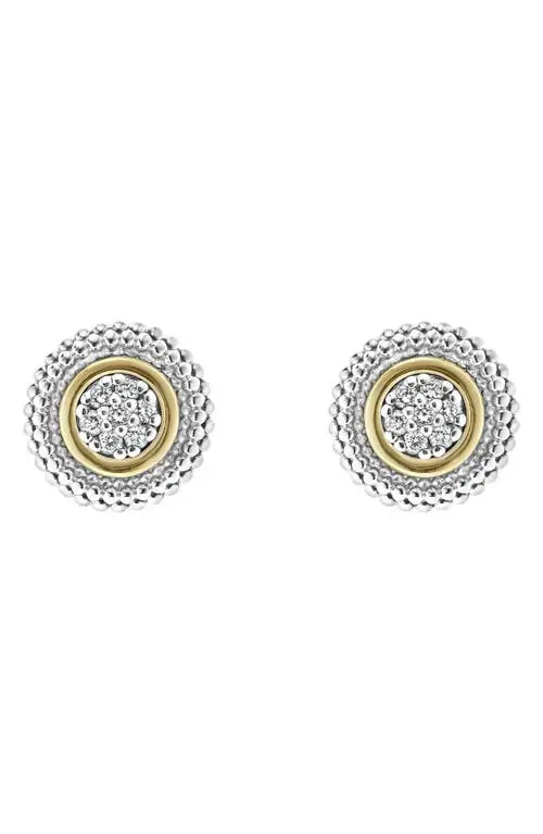 Lagos Caviar Stud Earrings With Diamonds - Diamond