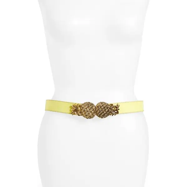 RAINA BELTS Pina Leather Belt - Yellow