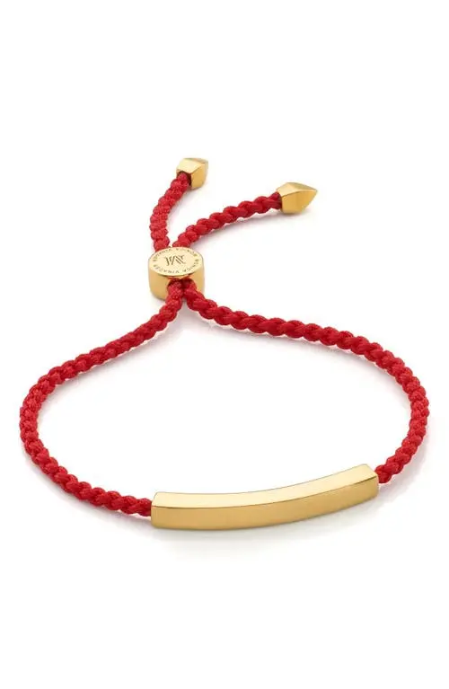 Monica Vinader Engravable Linear Bar Friendship Bracelet - Gold/coral