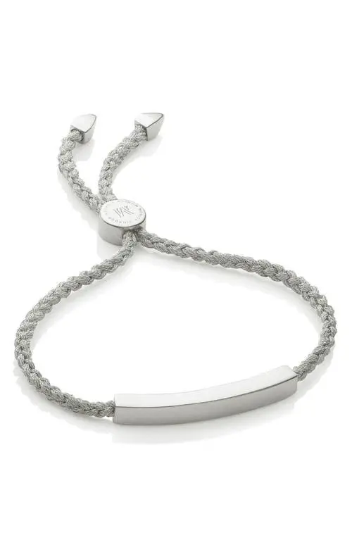 Monica Vinader Engravable Linear Bar Friendship Bracelet - Silver/ Silver Metallica