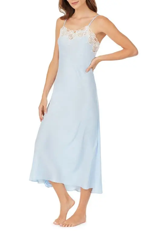 Eileen West Ballet Satin Nightgown - Blue