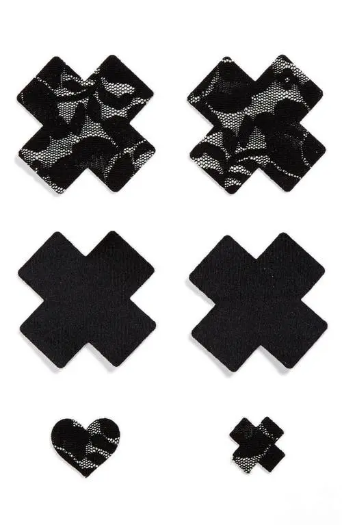 NIPPIES By Bristols Six Cross Nipple Covers - Black