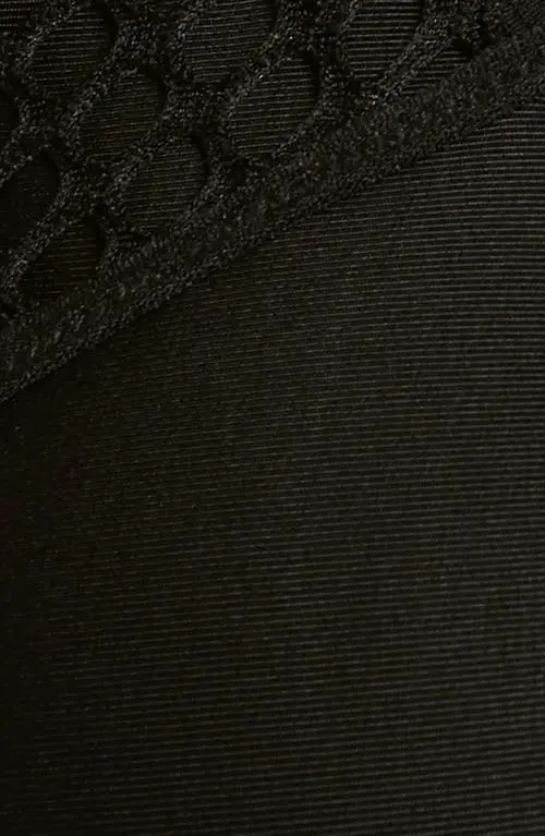 COQUETTE Mesh & Strap Detail Bra & Briefs Set - Black