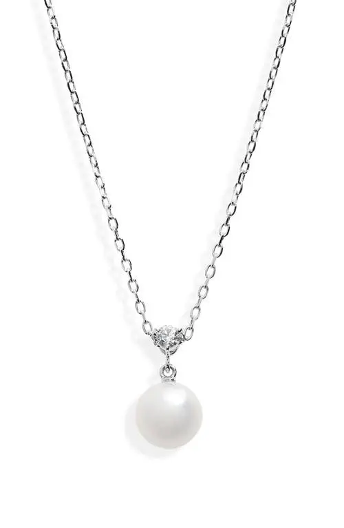Mikimoto Akoya Pearl And Diamond Pendant Necklace - White Gold