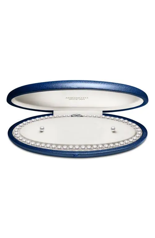 Mikimoto Cultured Pearl Necklace And Stud Earrings Set