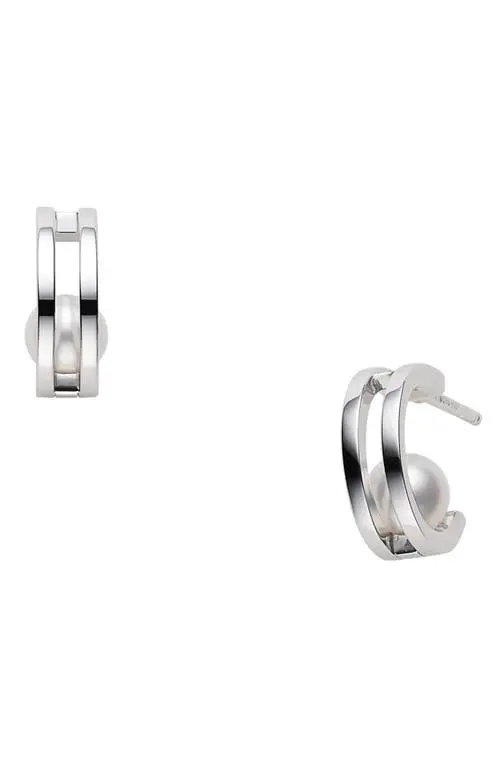 Mikimoto Classic Cultured Pearl Hoop Earrings - White Gold