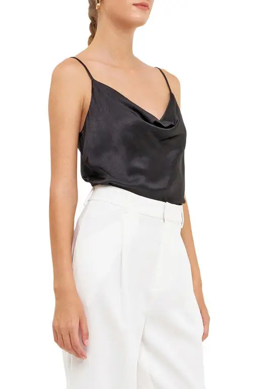 Endless Rose Cowl Neck Camisole - Black
