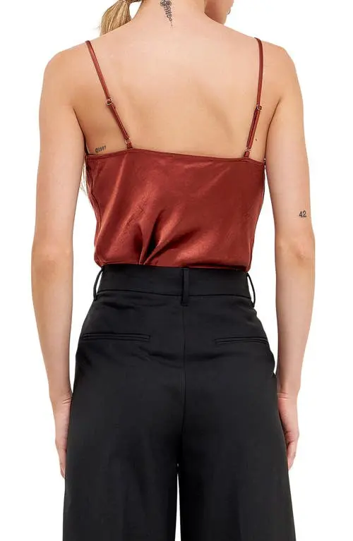 Endless Rose Cowl Neck Camisole - Brown