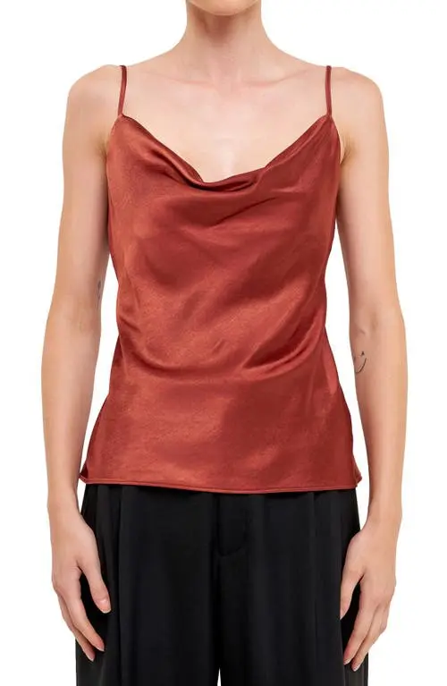 Endless Rose Cowl Neck Camisole - Brown