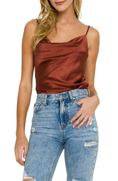 Endless Rose Cowl Neck Camisole - Brown