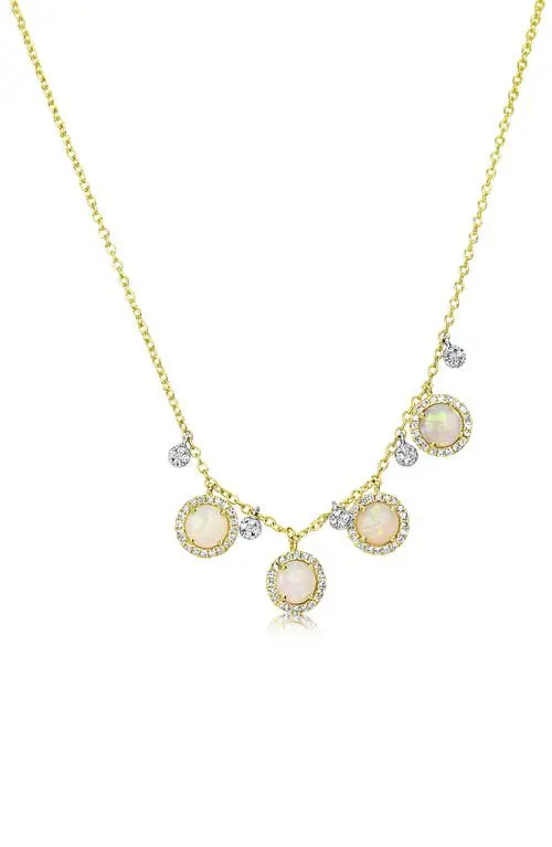 Meira T Opal And Diamond Necklace - Yellow Gold