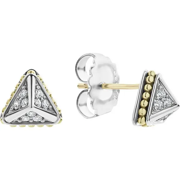 Lagos Ksl Lux Diamond Pyramid Stud Earrings - Silver/diamond