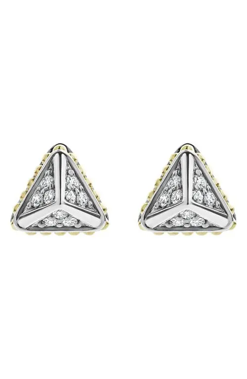 Lagos Ksl Lux Diamond Pyramid Stud Earrings