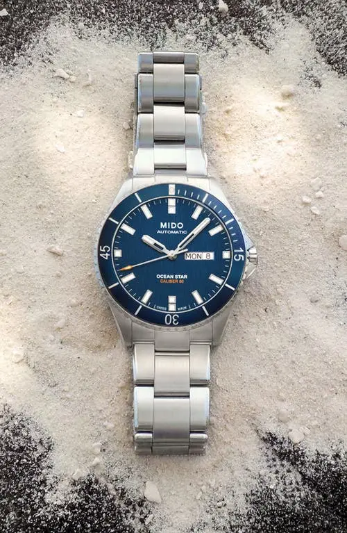 MIDO Ocean Star Diver Bracelet Watch - Silver/navy/silver