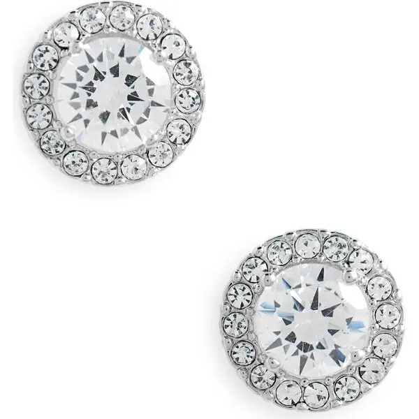 Nordstrom Halo Cubic Zirconia Stud Earrings - Clear- Rhodium