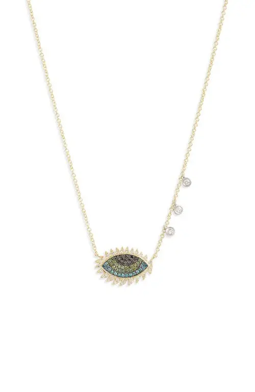 Meira T Evil Eye Diamond Pendant Necklace - Yellow Gold